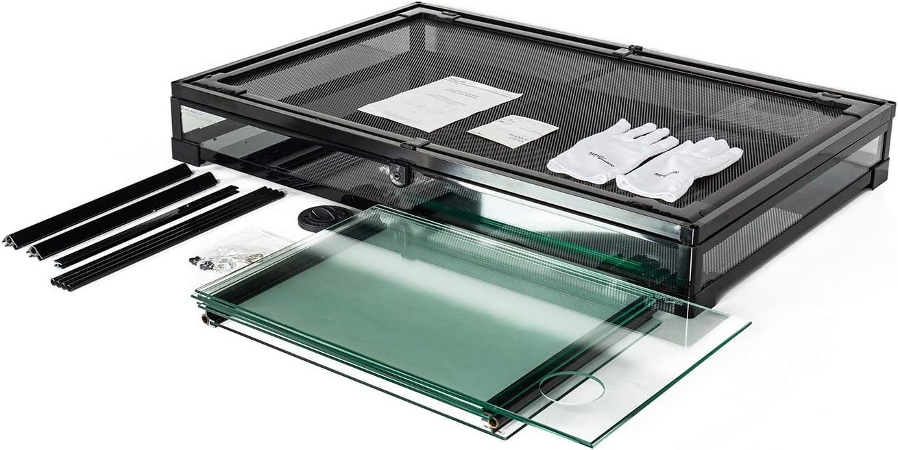 REPTI ZOO 67 Gallon Reptile Glass Terrarium, Double Hinge Door with ...