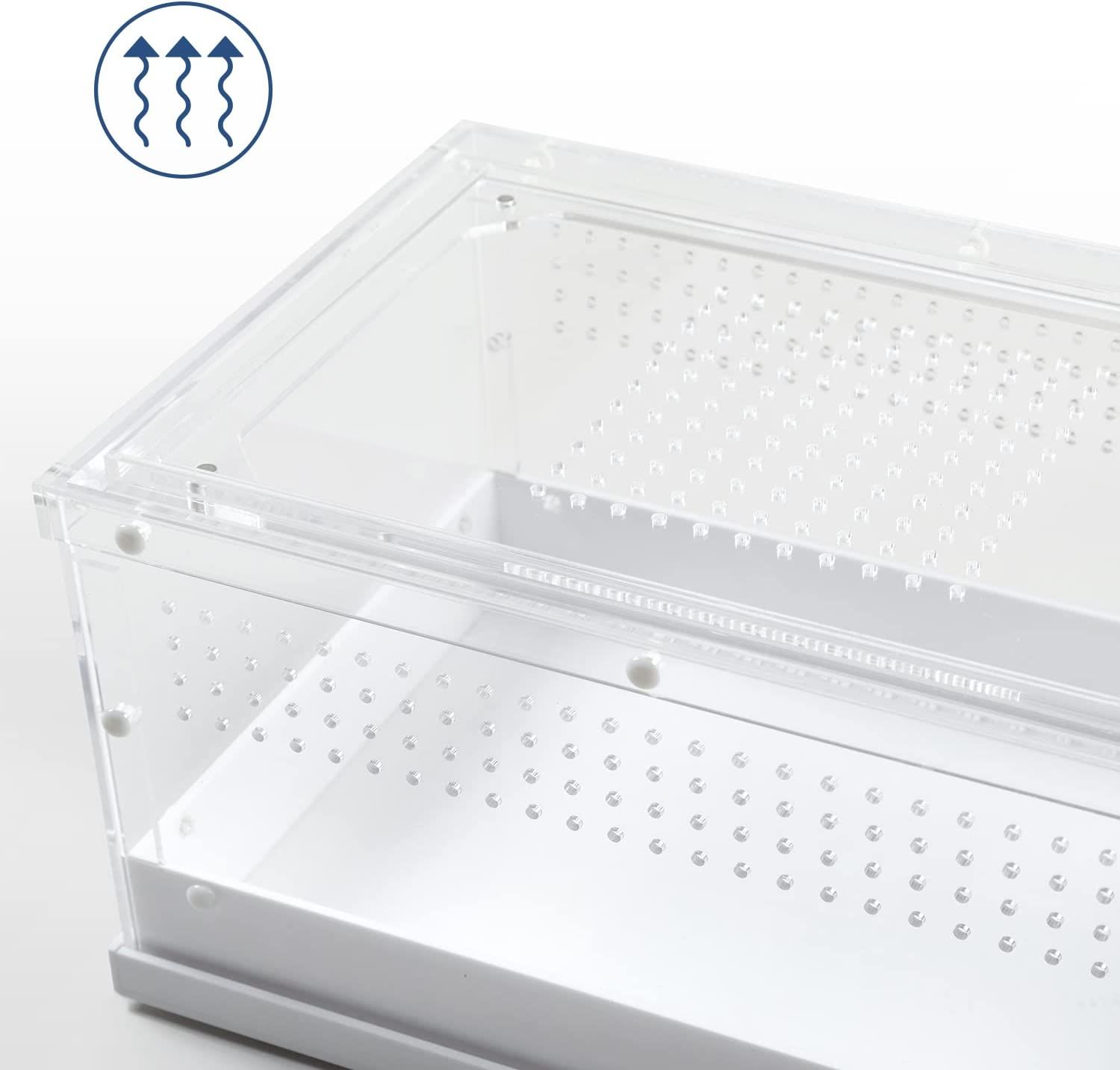 REPTI ZOO Acrylic Reptile Terrarium, Knock Down Patented Reptile ...