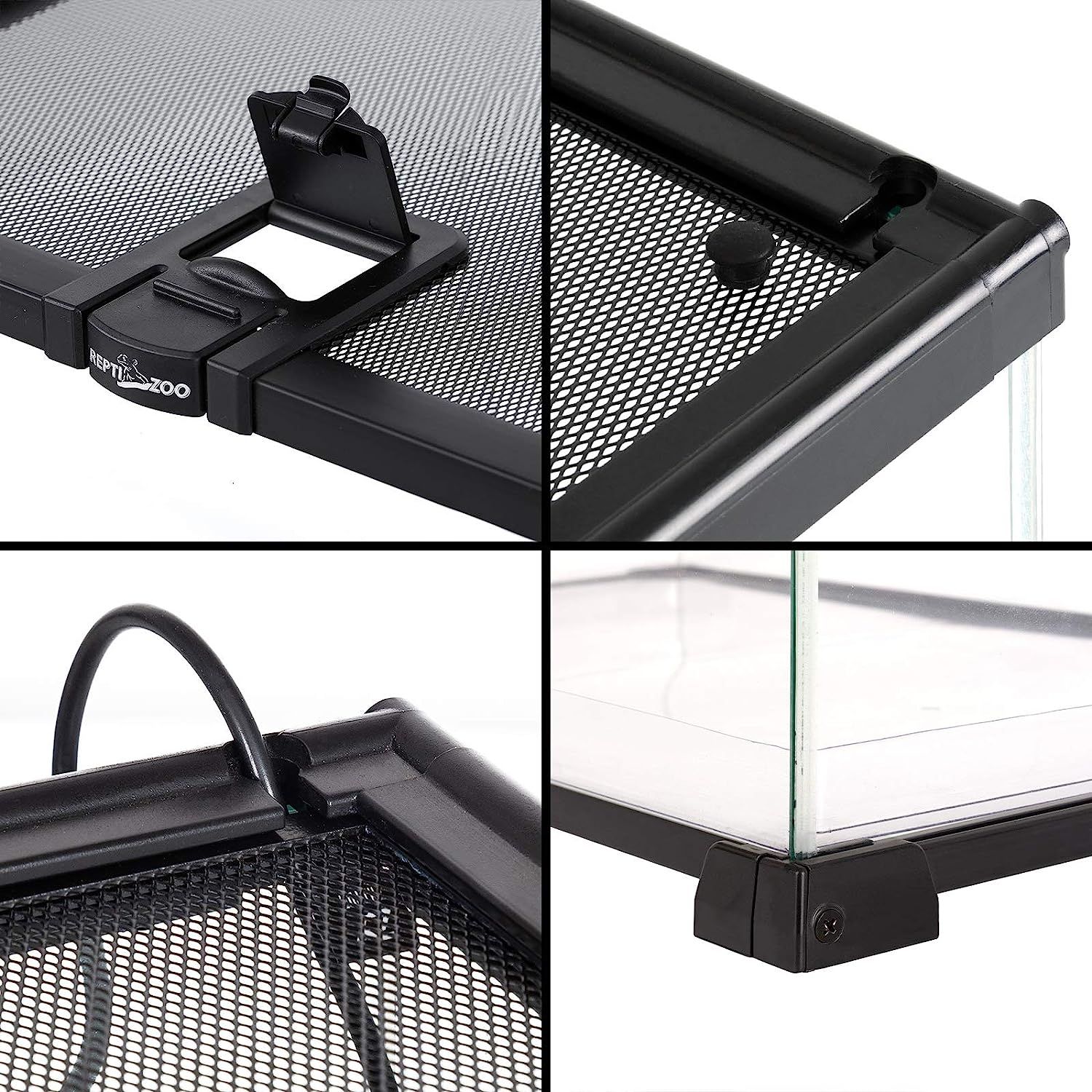 REPTI ZOO Full Glass 15 Gallon Reptile Tank, Medium Reptile Terrarium ...