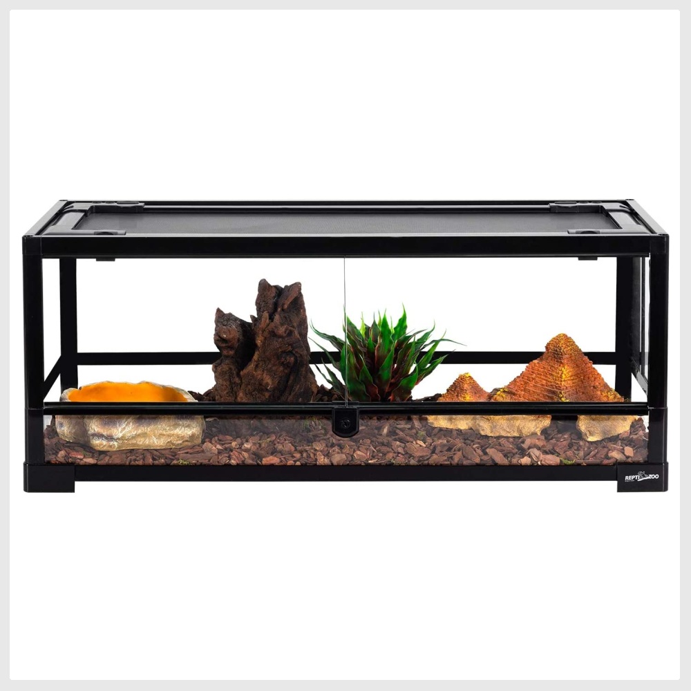 REPTI ZOO Glass Reptile Terrarium 20 Gallon, Front Opening Reptile Tank ...