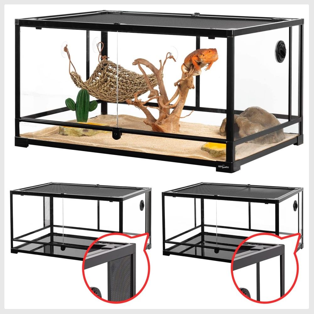 REPTI ZOO Newly 67 Gallon Reptile Glass Terrarium, 2 in 1 Use 36" x 24 ...