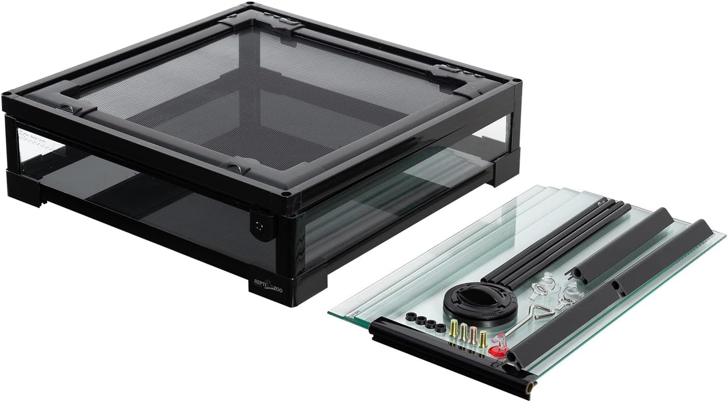 REPTIZOO 18 Gallon Glass Reptile Terrarium 18"x18"x12" Knock Down ...