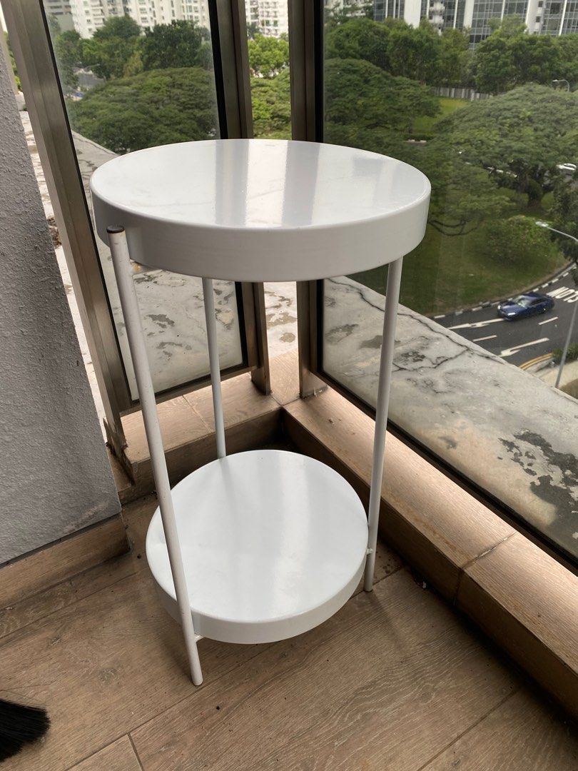 Round side table plant racks shelves, Furniture & Home Living ...