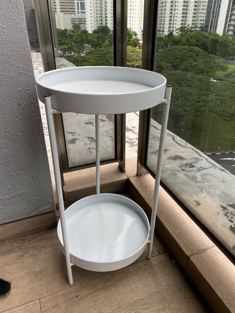 Round side table plant racks shelves, Furniture & Home Living ...