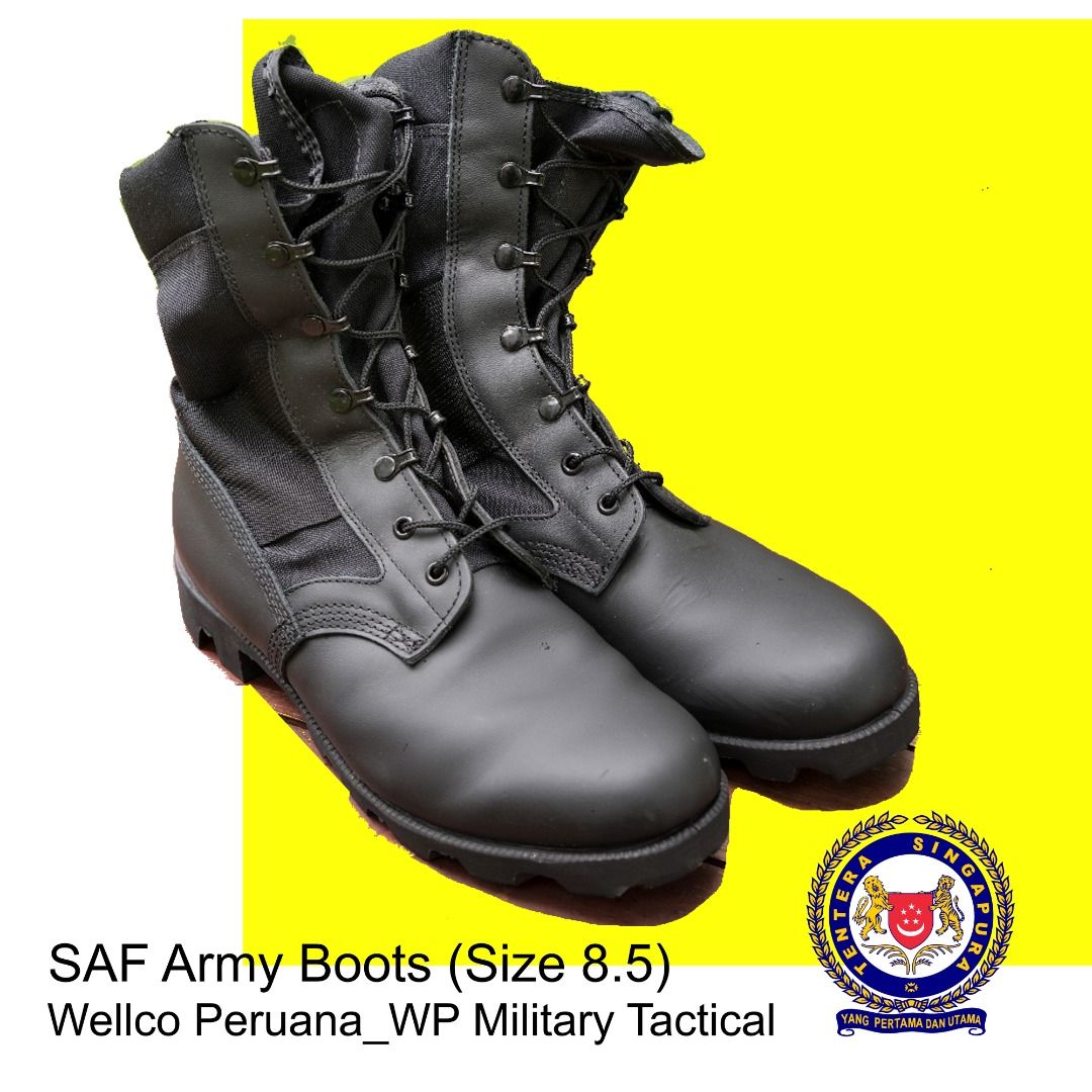SAF Army WP (Wellco Peruana) military boots - Size 8.5 Military Tactical, Men's Fashion ...