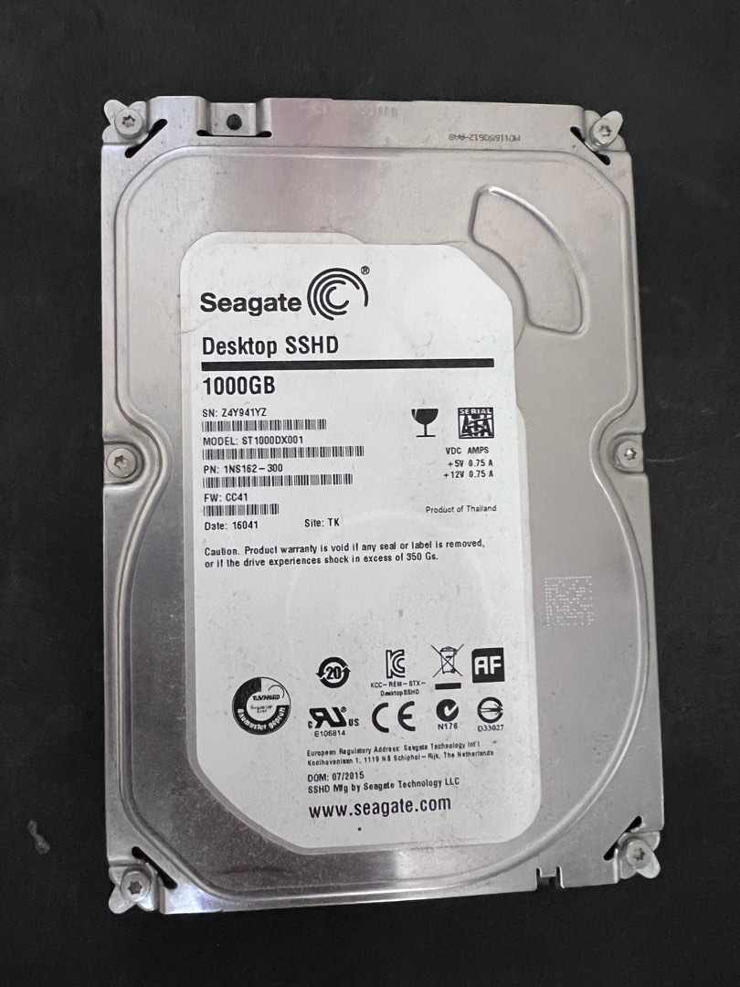 Seagate SSHD 1TB, Computers & Tech, Parts & Accessories, Hard Disks ...