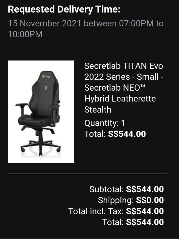 Secret Lab Titan Evo Gaming Chair (2022), Furniture & Home Living ...