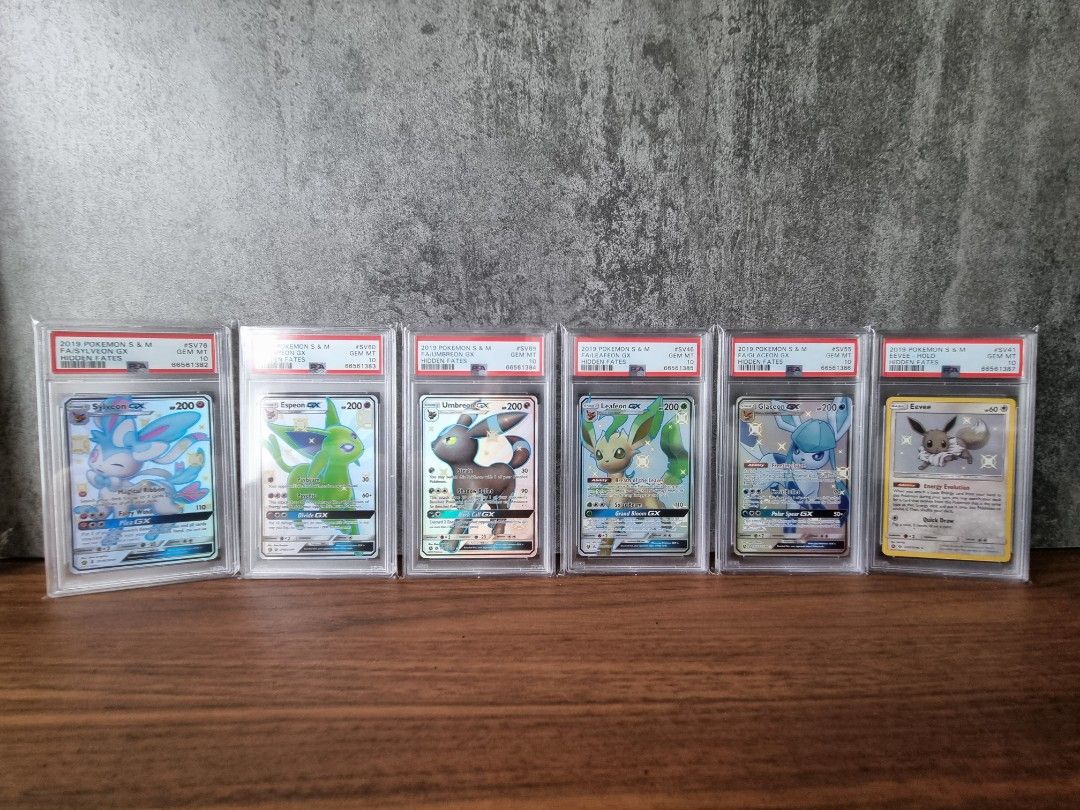 [SEQ PSA 10s Set] 2019 Hidden Fates Eeveelutions Eevee Sylveon Espeon ...