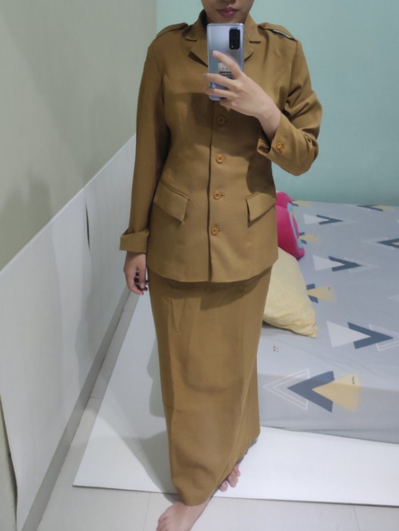 Seragam Kantor PNS PEMDA PDH KHAKI Coklat Kemeja Blazer on Carousell