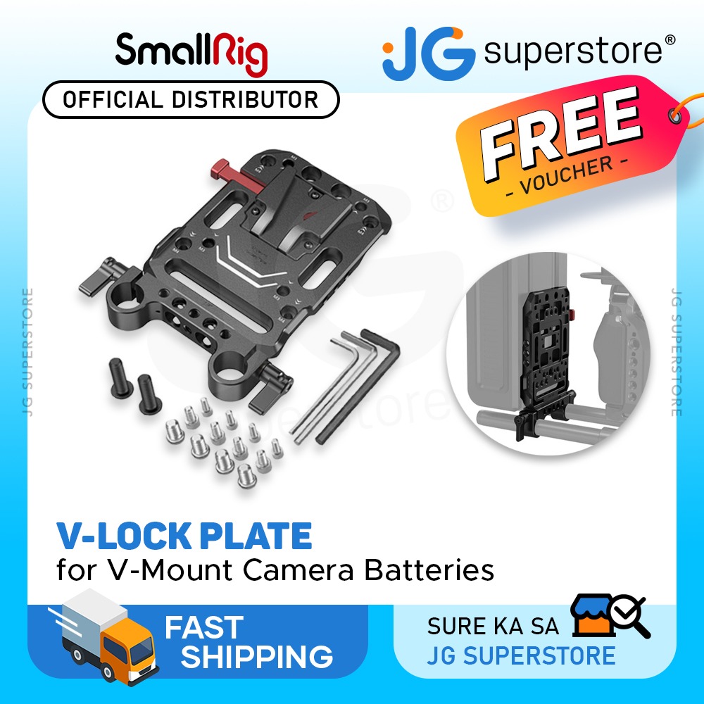 SmallRig Lightweight Aluminum V-Lock Camera Battery Plate with 15mm LWS ...