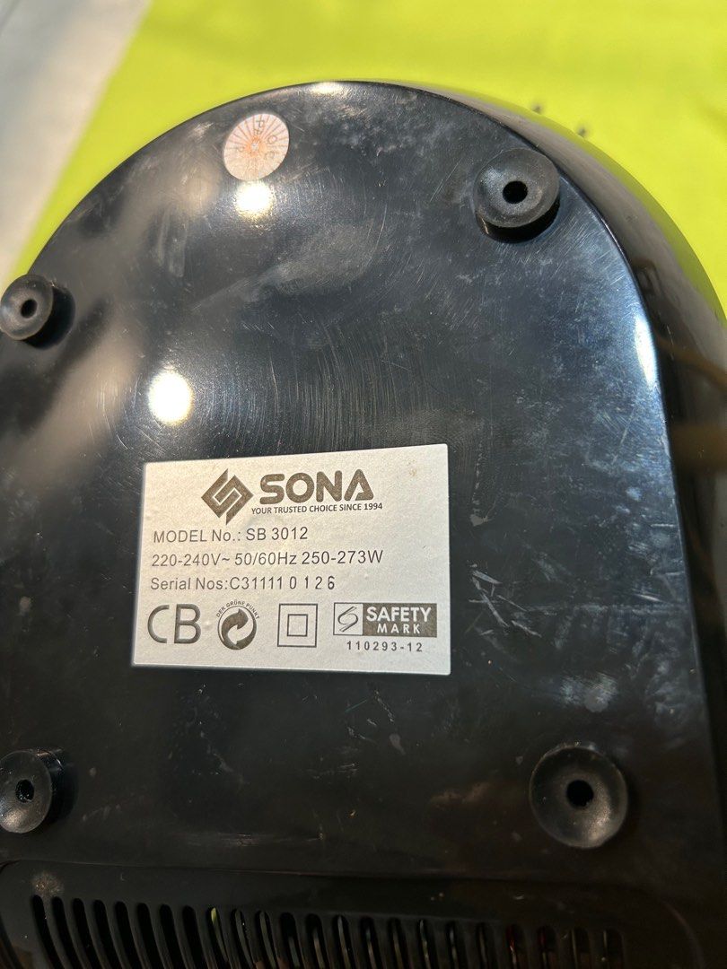 SONA 1.5L 2 in 1 Blender SB 3012, TV & Home Appliances, Kitchen Appliances, Juicers, Blenders ...