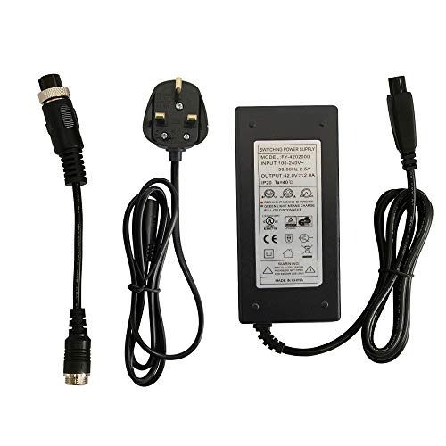 [Stockist.SG] 42V 2A Battery Charger with 3-Prong Inline Connector for ...