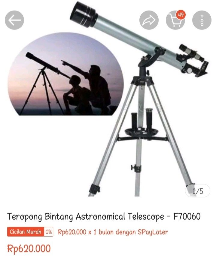 Teropong Bintang Astronomi Telescope F70060, Elektronik, Lainnya di Carousell