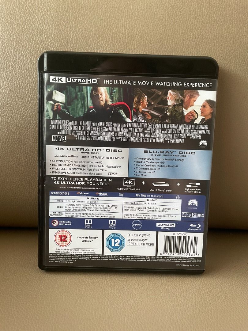 THOR 4K ULTRA HD + BLU-RAY (UK), Hobbies & Toys, Music & Media, CDs ...