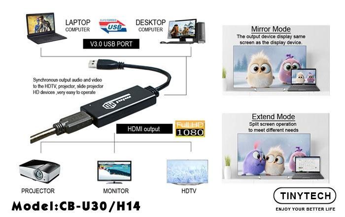 TINYTECH USB 3.0 TO HDMI MULTI-DISPLAY ADAPTER, Computers & Tech, Parts & Accessories, Cables ...