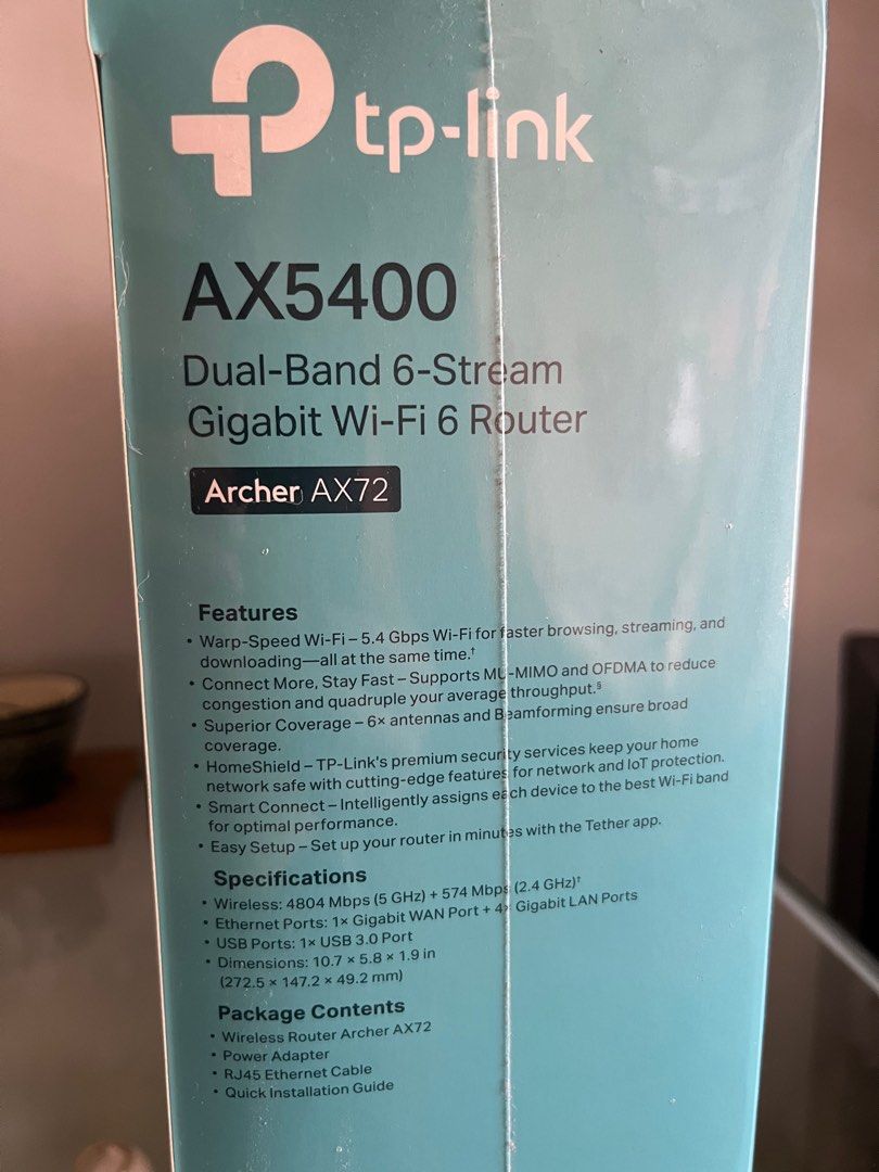 TP-Link AX5400 Dual band 6-stream GB Wifi 6 router, Computers & Tech ...