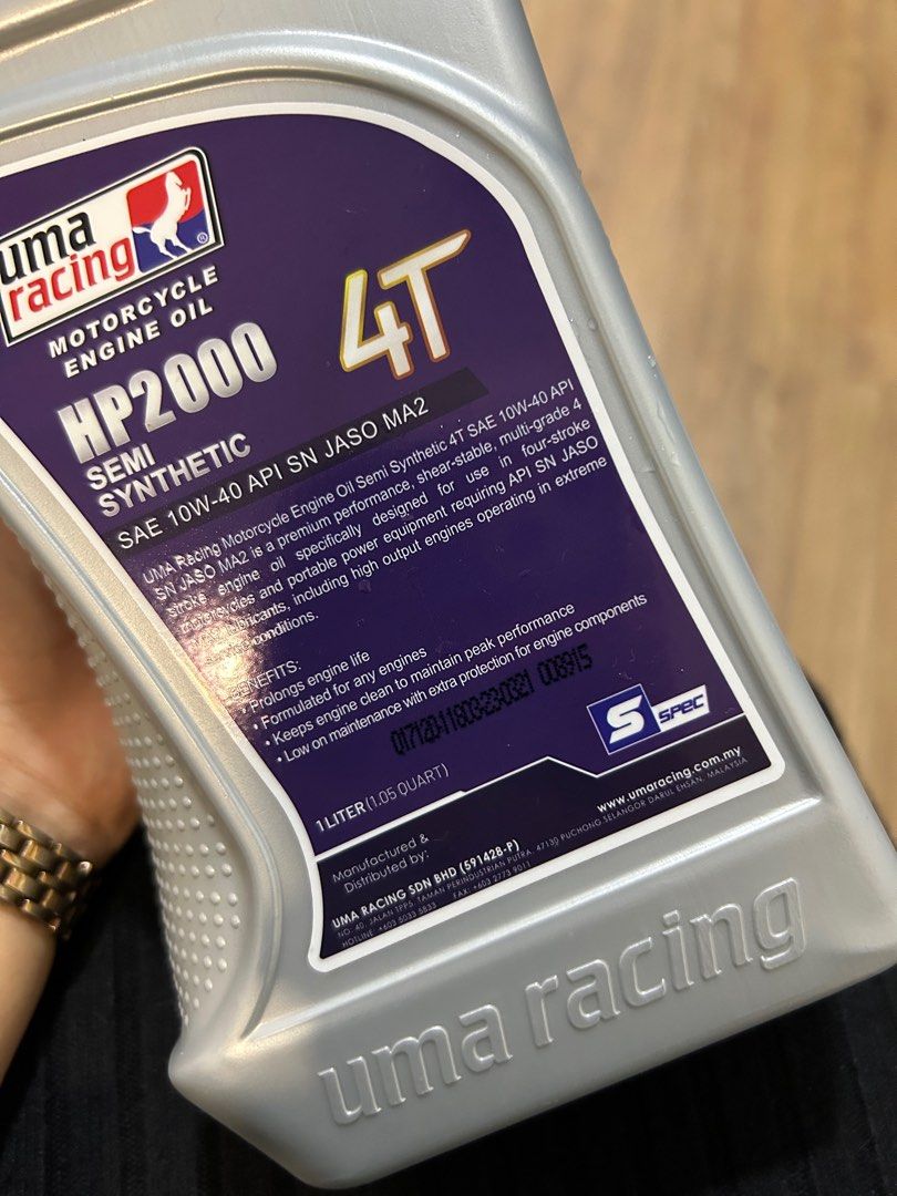 UMA RACING MOTORCYCLE ENGINE OIL 4T FULL SYNTHETIC & SEMI SYNTHETIC ...