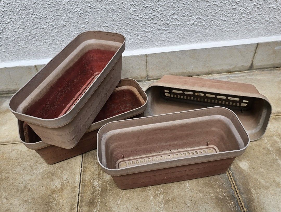 Used Daiso Flower Pots 30cm x 13cm *Buy 2 get 1 Free*, Furniture & Home ...