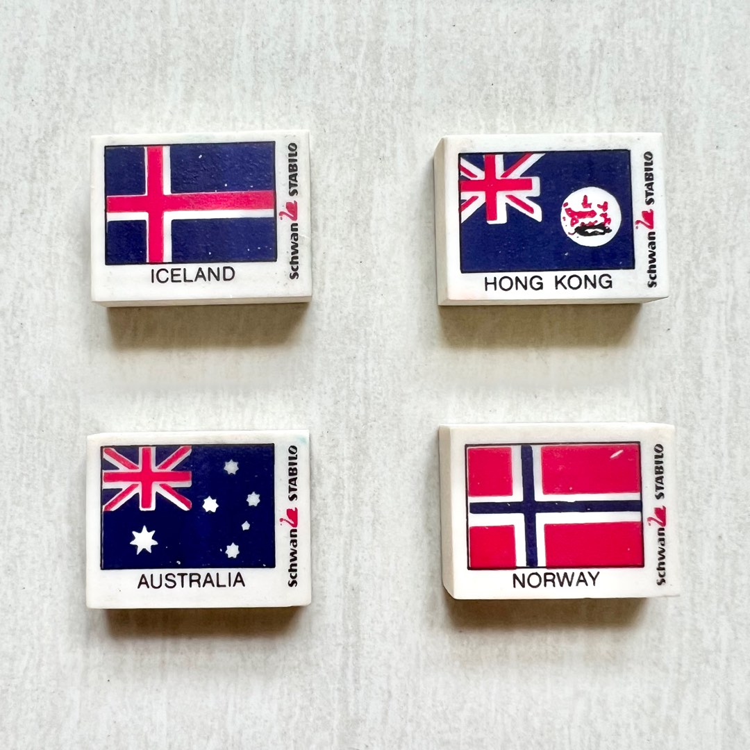 Vintage 90s Era Country Flag Erasers by Schwan Stabilo, Hobbies & Toys ...