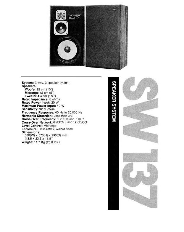 Vintage Akai SW-137II (1997-1980) 3-way speaker system, Audio ...
