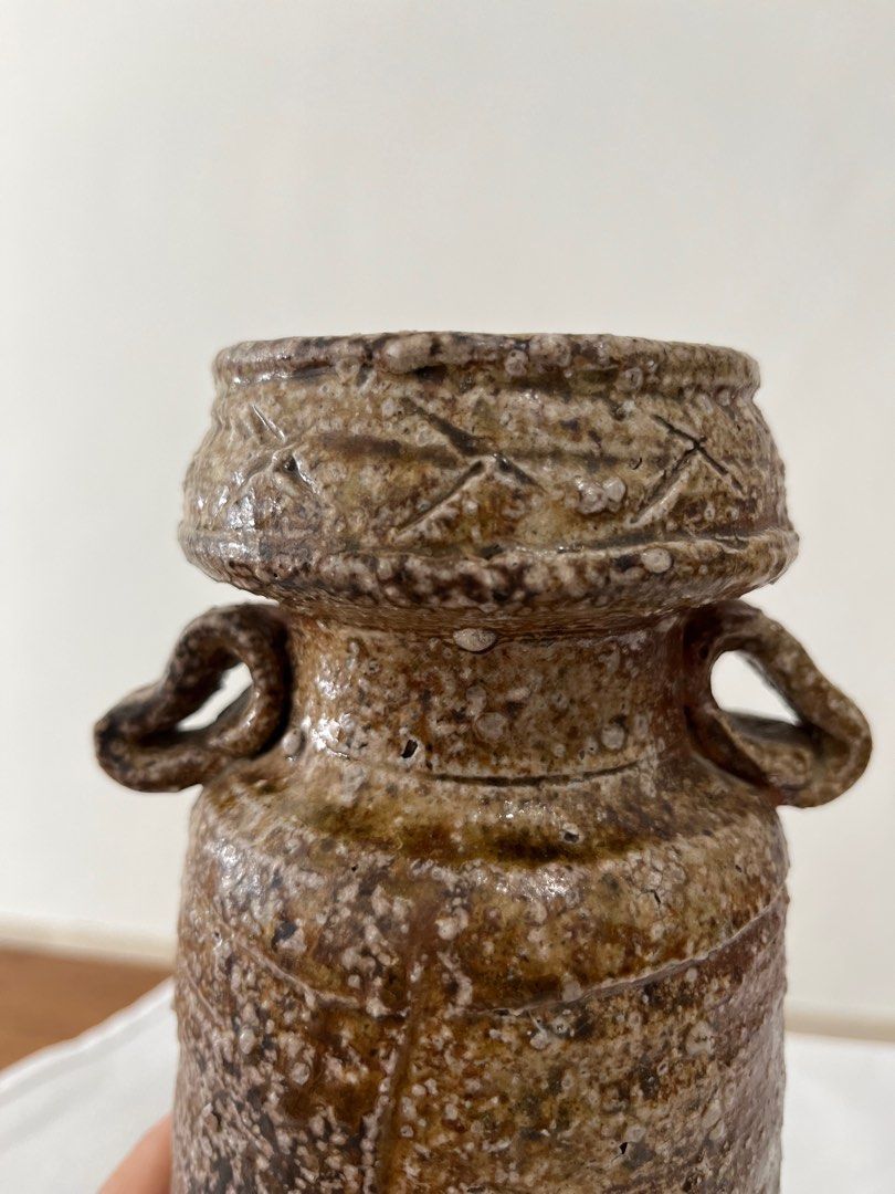 Wood fire Japanese rustic double ears ceramic vase, Hobbies & Toys ...