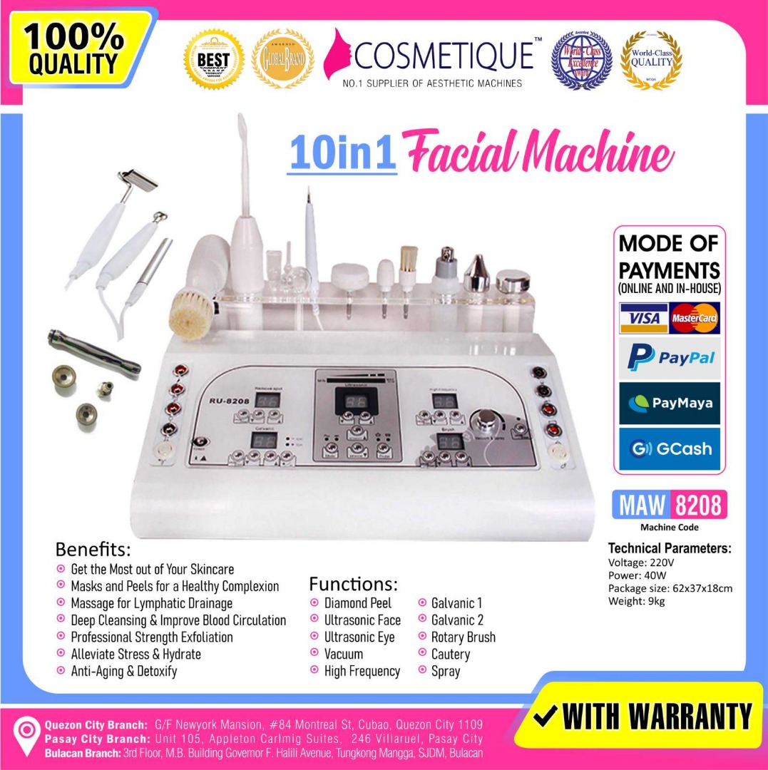 10 in 1 Facial Machine MAW 8208, Beauty & Personal Care, Face, Face ...