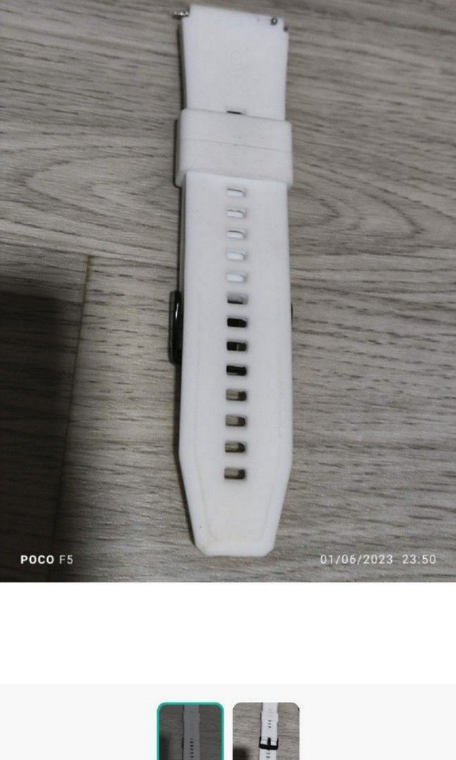 22mm watch strap soft silicon rubber #type17 white strap black cuffs ...