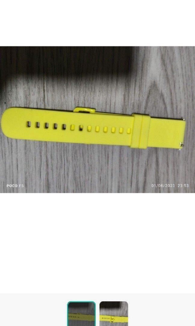 22mm watch strap soft silicon rubber #type11 full light yellow hpb ...