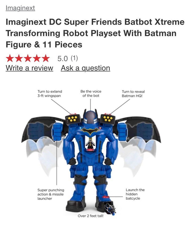 2ft tall Batbot Xtreme, Fisher-Price Imaginext DC Super Friends ...