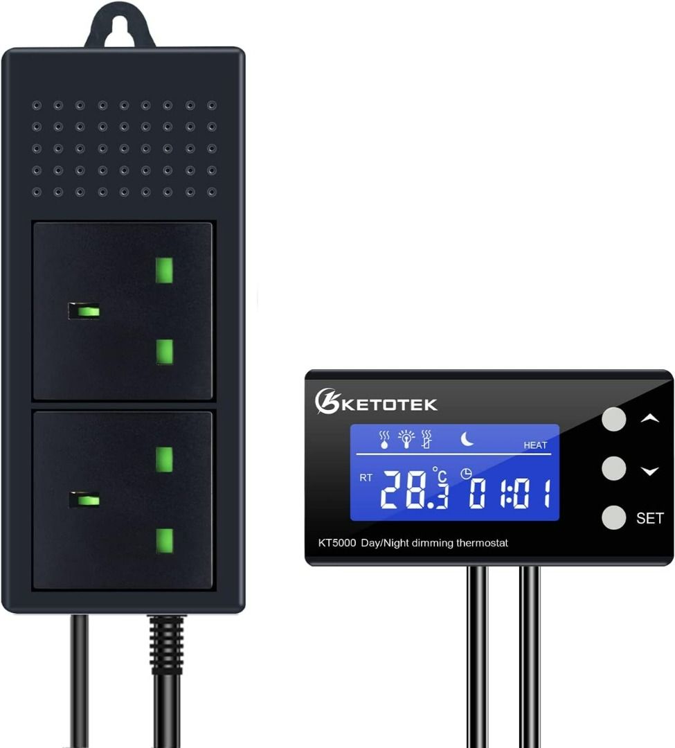 3108) Digital Dimming Thermostat Reptile Day and Night Timer, PID ...