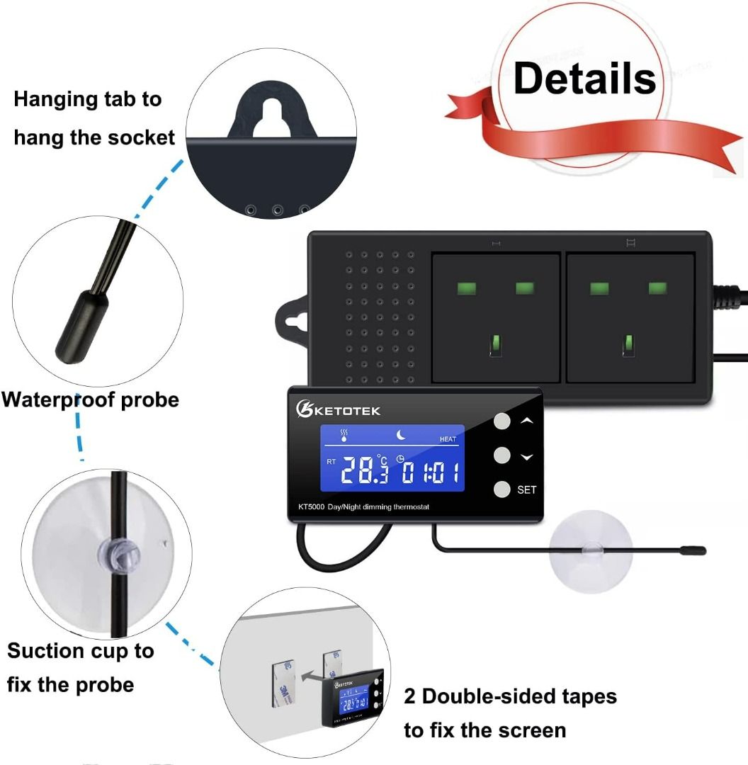 3108 Digital Dimming Thermostat Reptile Day And Night Timer Pid