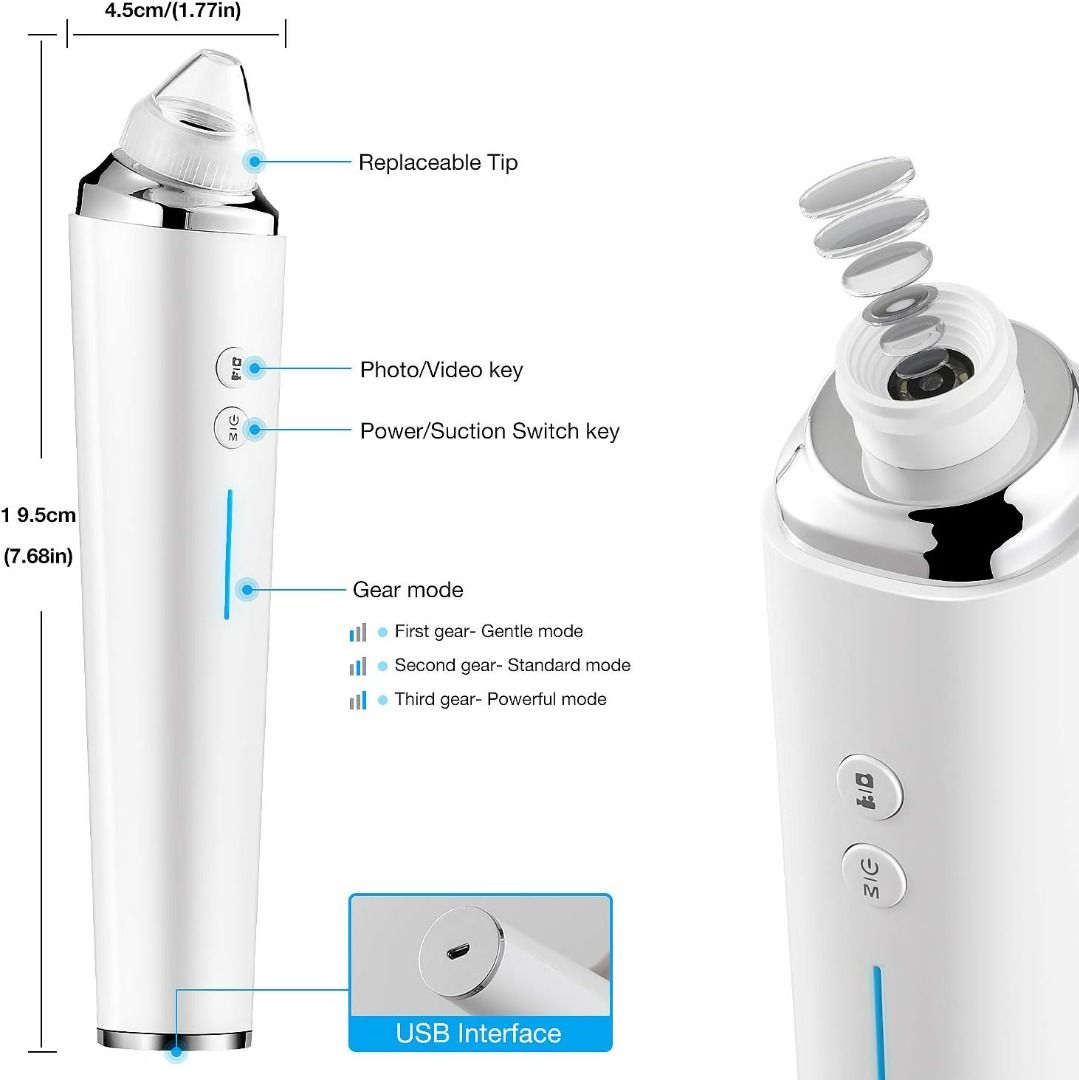 3110) BLACKHEAD VACUUM REMOVER WITH CAMERA,PORE VACUUM WITH CAMERA WIFI ...