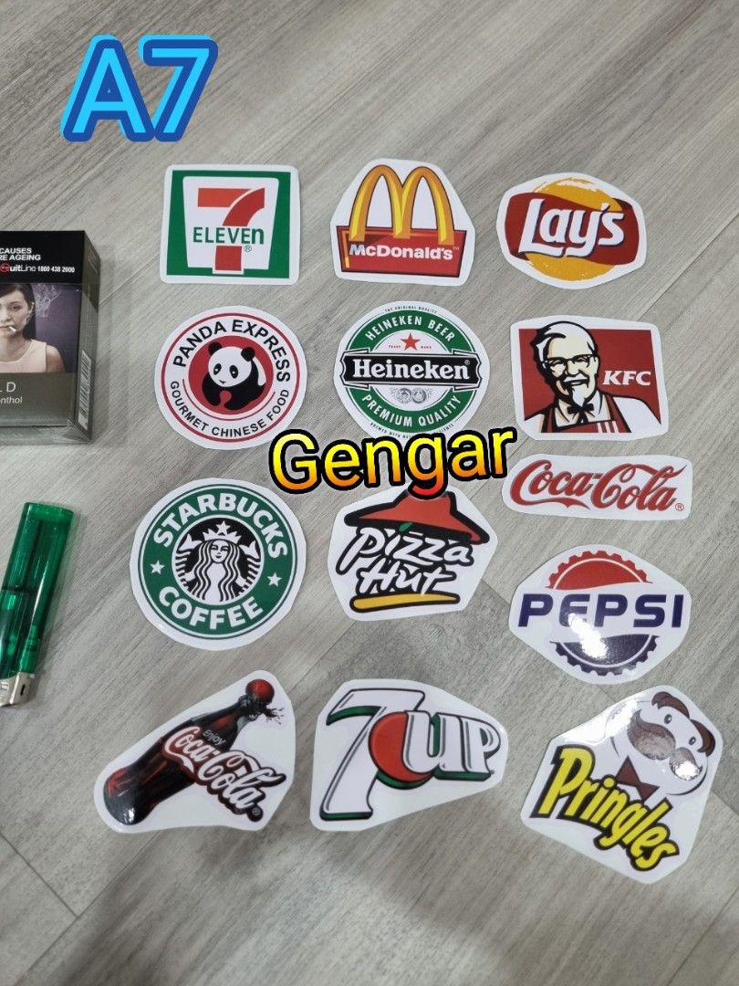 7eleven pizzahut kfc Stickers waterproof x 13pcs - A7, Hobbies & Toys ...