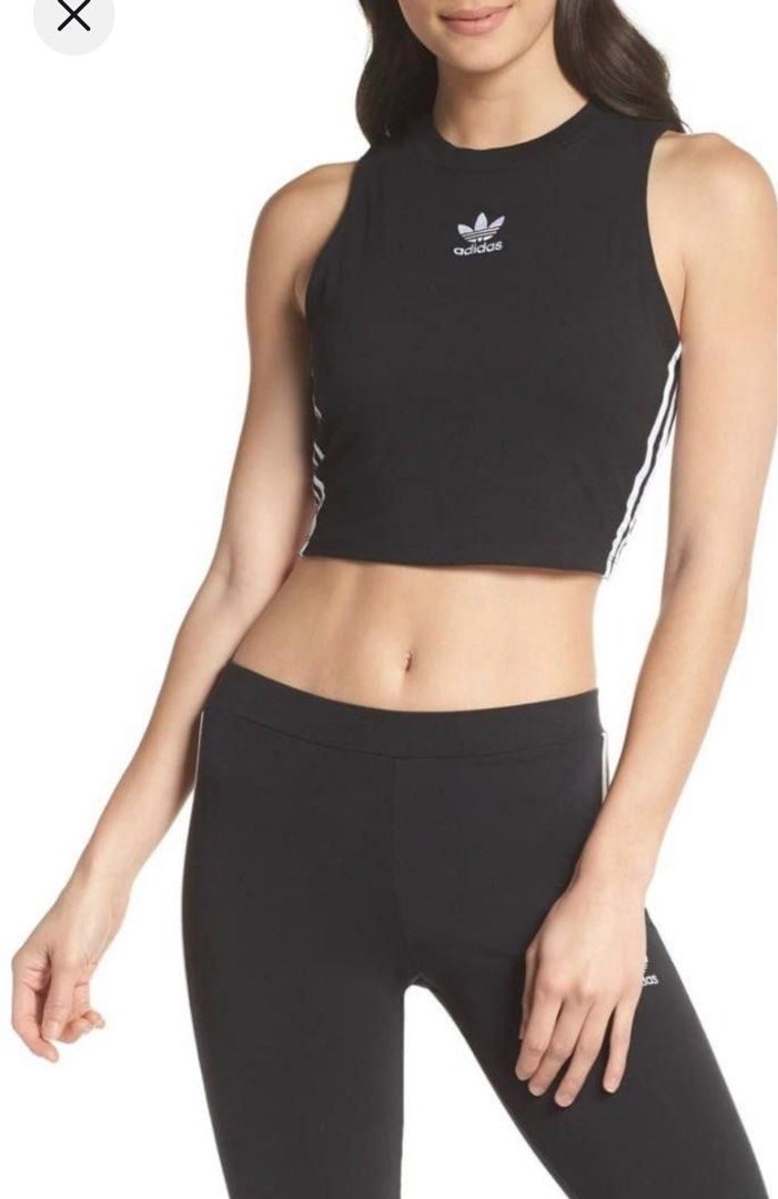 Adidas Classics Cropped Tank, Women's Fashion, Activewear on Carousell