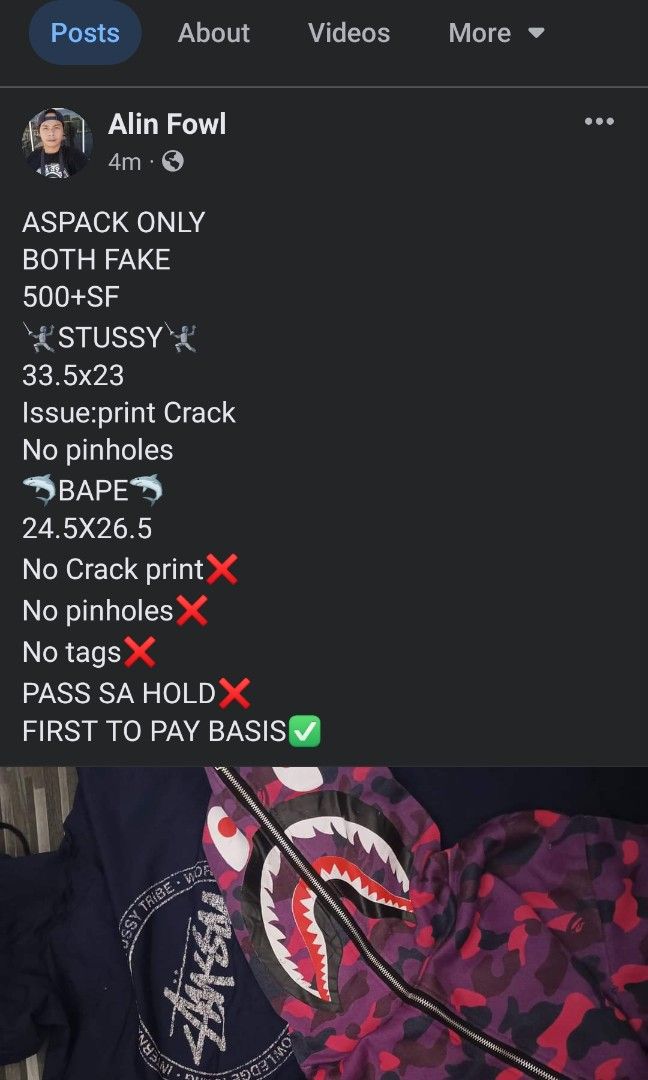 ASPACK STUSSY X BAPE SHARK on Carousell