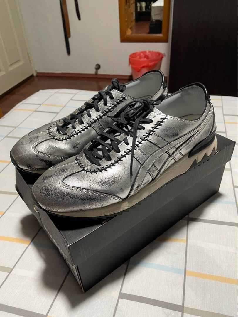 Authentic Onitsuka Tiger Limited Edition Silver Black Leather Sneakers ...