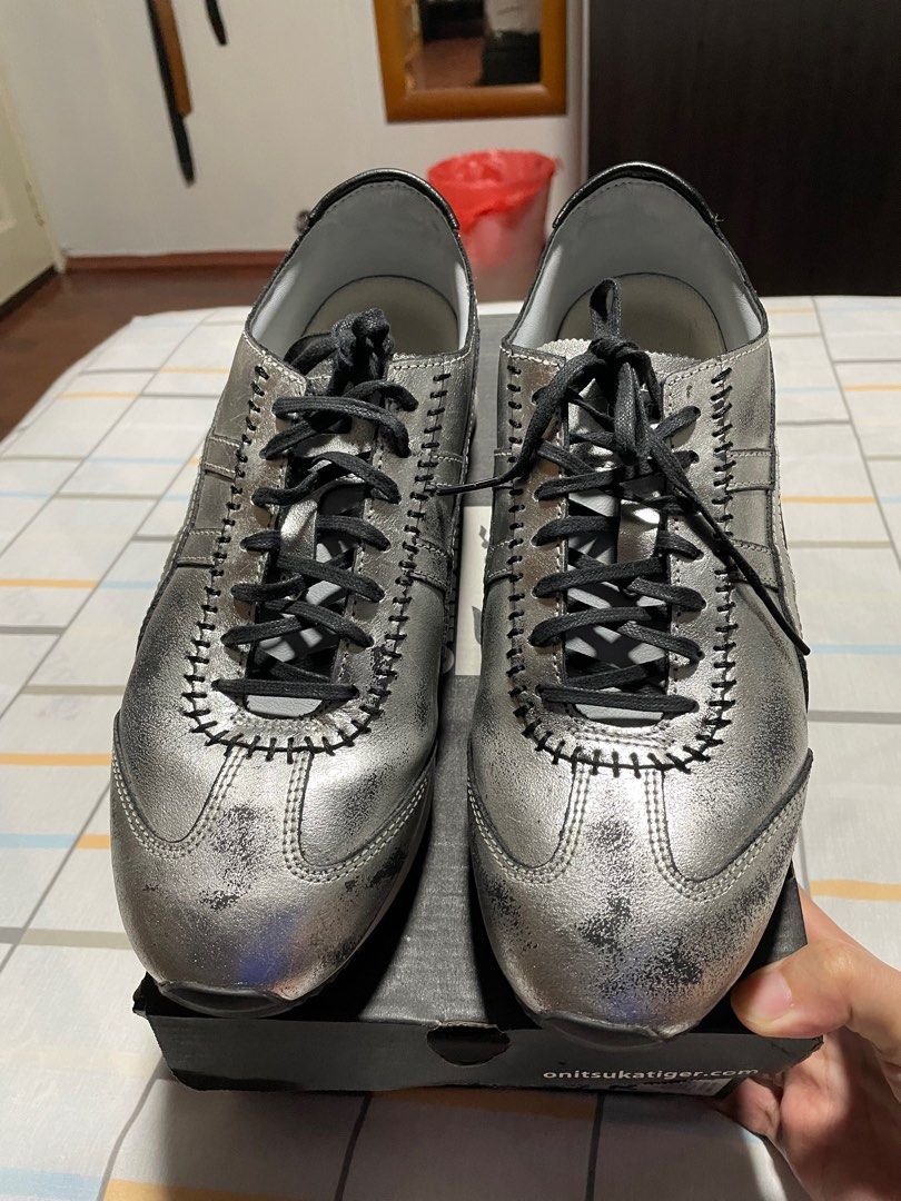 Authentic Onitsuka Tiger Limited Edition Silver Black Leather Sneakers ...