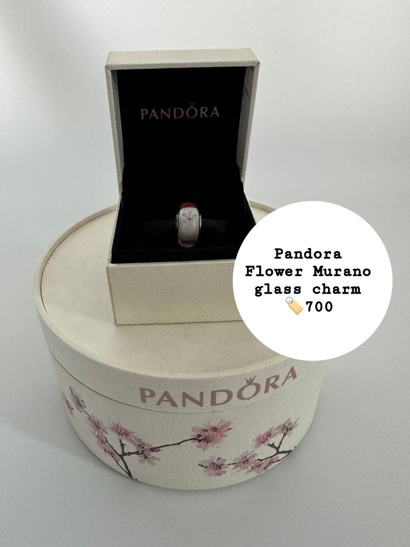 Authentic Pandora Flower Murano Glass charm on Carousell