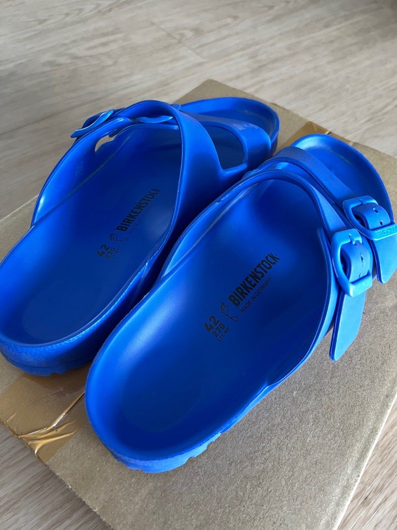 Birkenstock rubber sandals Blue (S42), Men's Fashion, Footwear ...