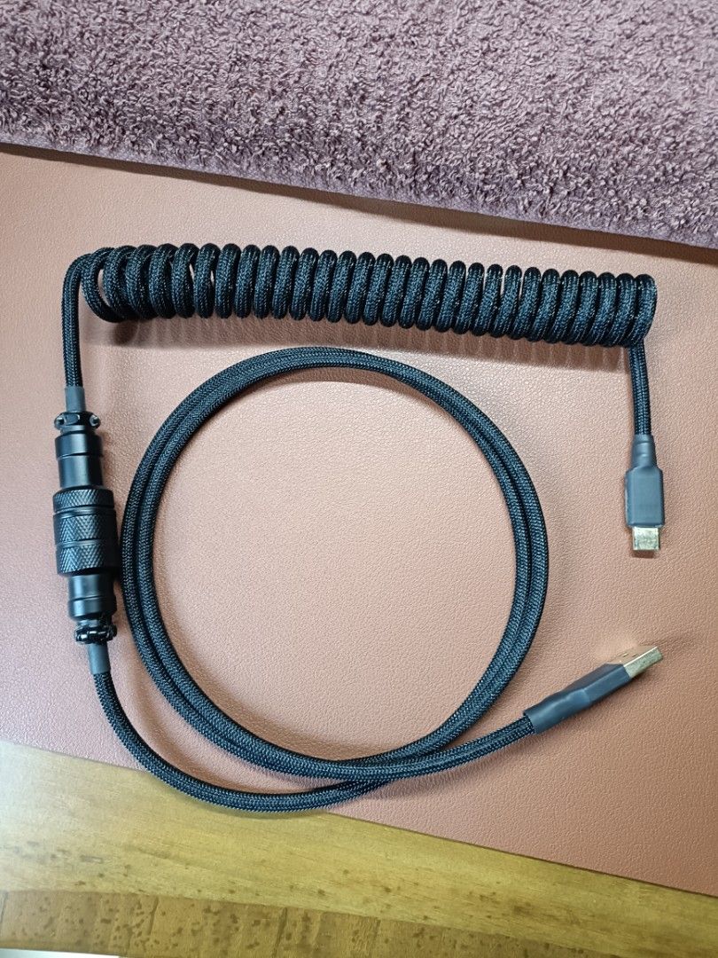Black coiled cable custom keyboard, Computers & Tech, Parts ...