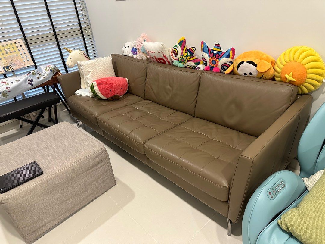 Boconcept full leather Osaka sofa 3-seater, Furniture & Home Living ...