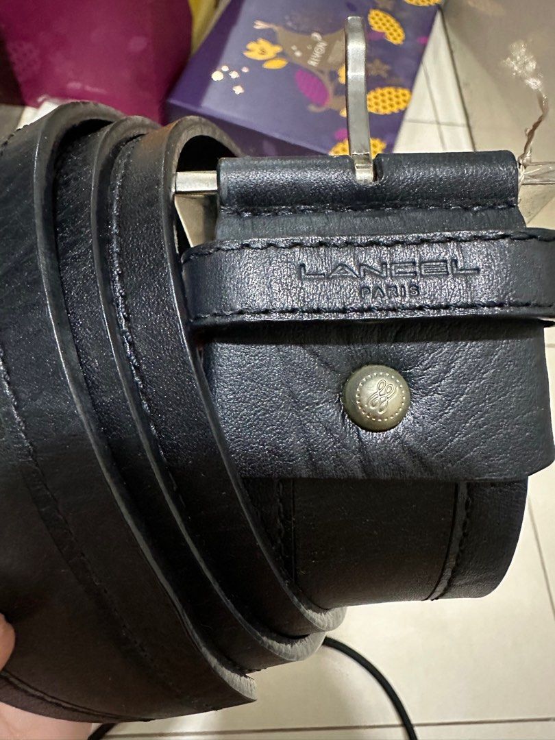 Brand New Lancel Paris Black Leather Thick Belt on Carousell