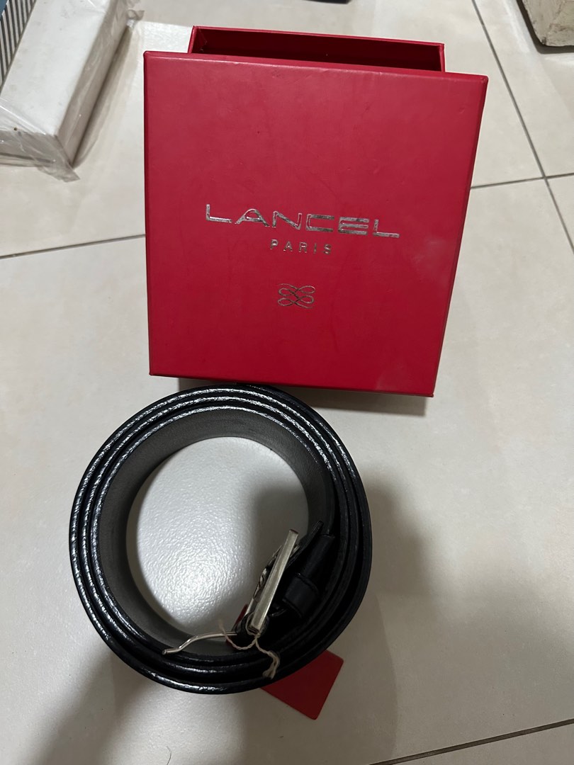 Brand New Lancel Paris Black Leather Thick Belt on Carousell