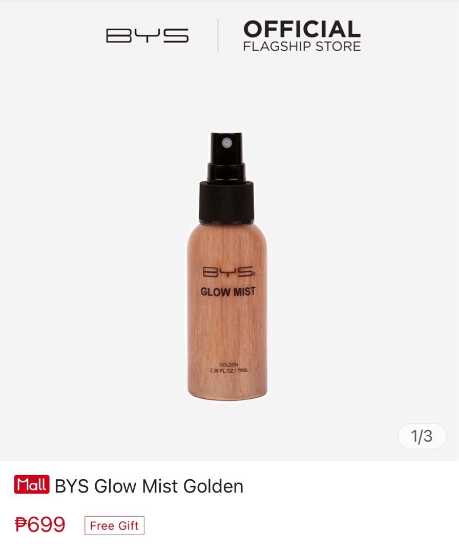 BYS Glow Mist Makeup Spray Golden Shade Glowing 70ml, Beauty & Personal ...