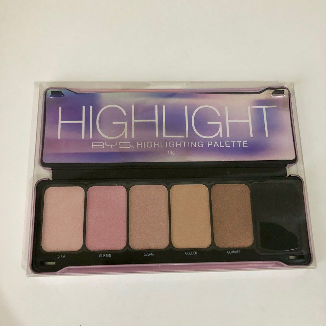 BYS Highlight Palette Face Contour Powder Highlighter Glowing Highlight ...