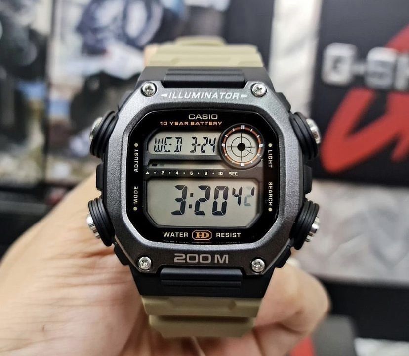 Casio Illuminator DW-291HX-5A Digital Quartz Watch DW291HX-5A Sand DW291 Extra-long Band Brand ...