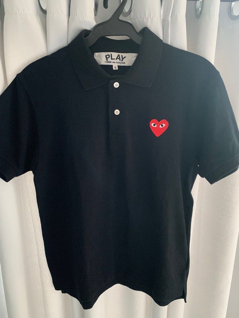 CDG Black Polo, Women's Fashion, Tops, Shirts on Carousell