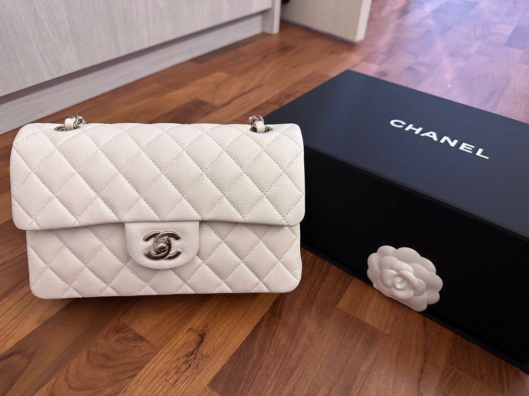Chanel classic flap small, white, Women's Fashion, Bags & Wallets ...
