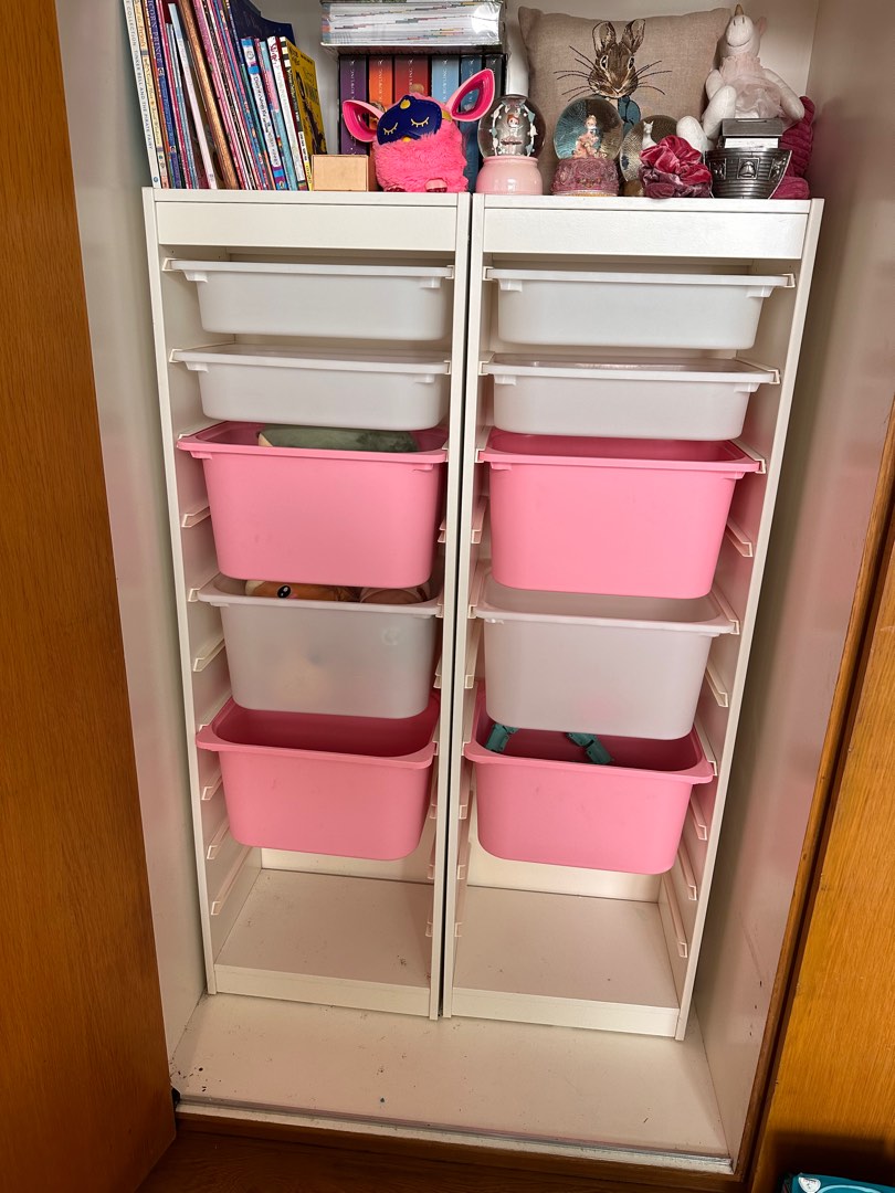 Child storage shelves with slide out storage containers, Furniture ...