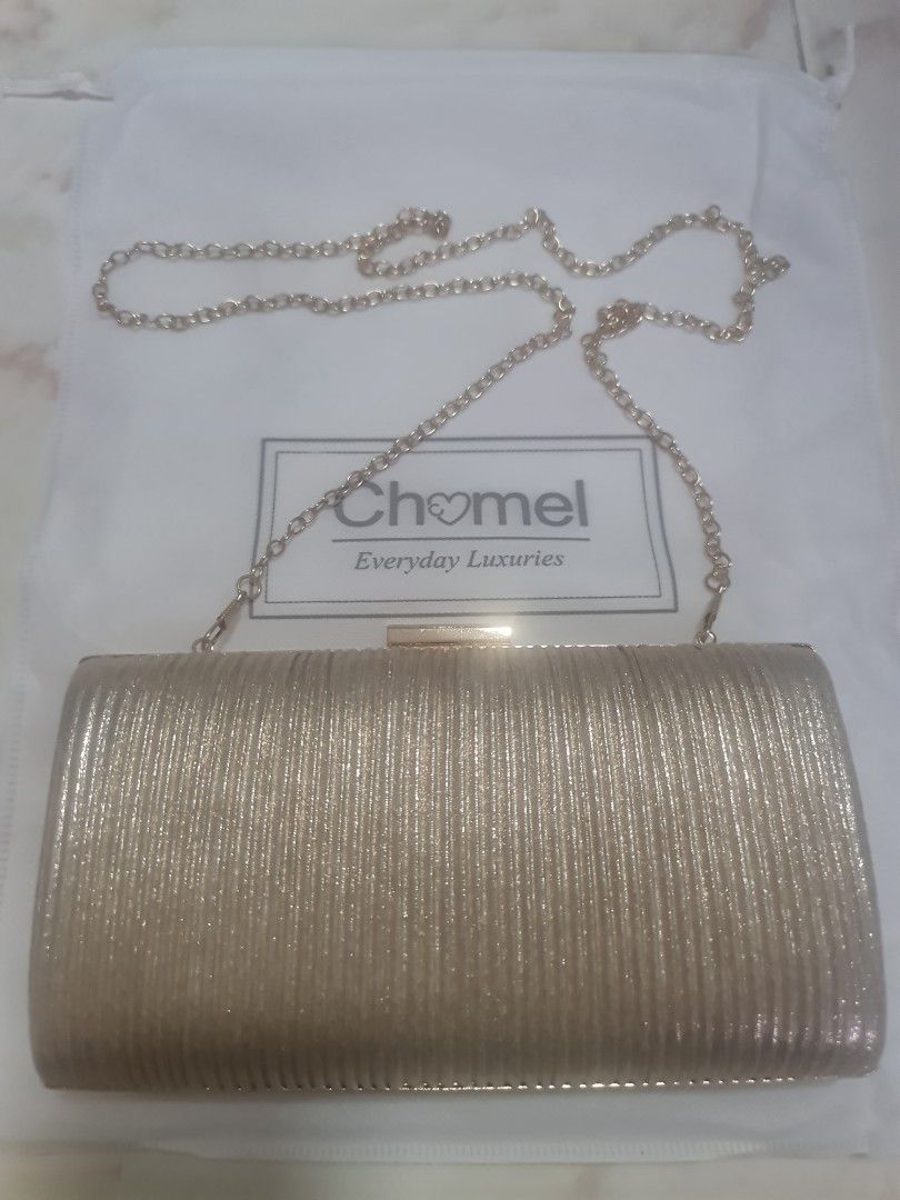 Chomel Golden Luxury Clutch Bag, Women's Fashion, Bags & Wallets ...
